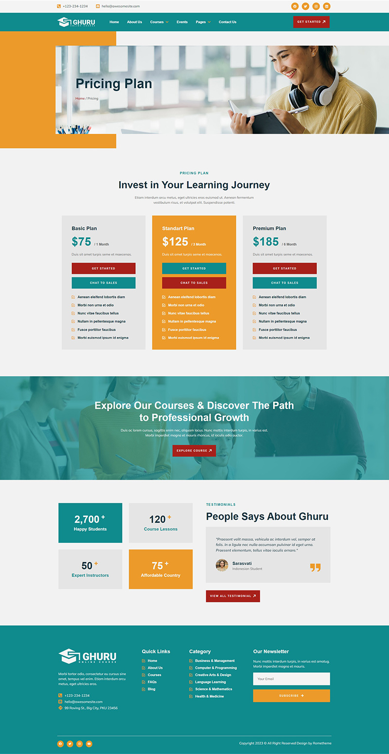 Ghuru - Online Course & Education Elementor Template Kit by Rometheme